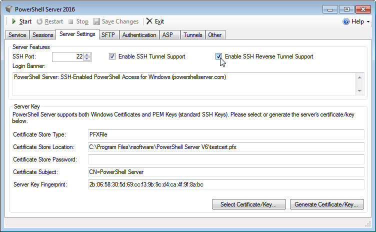 Using PowerShell Server as an SSH Host for API Server