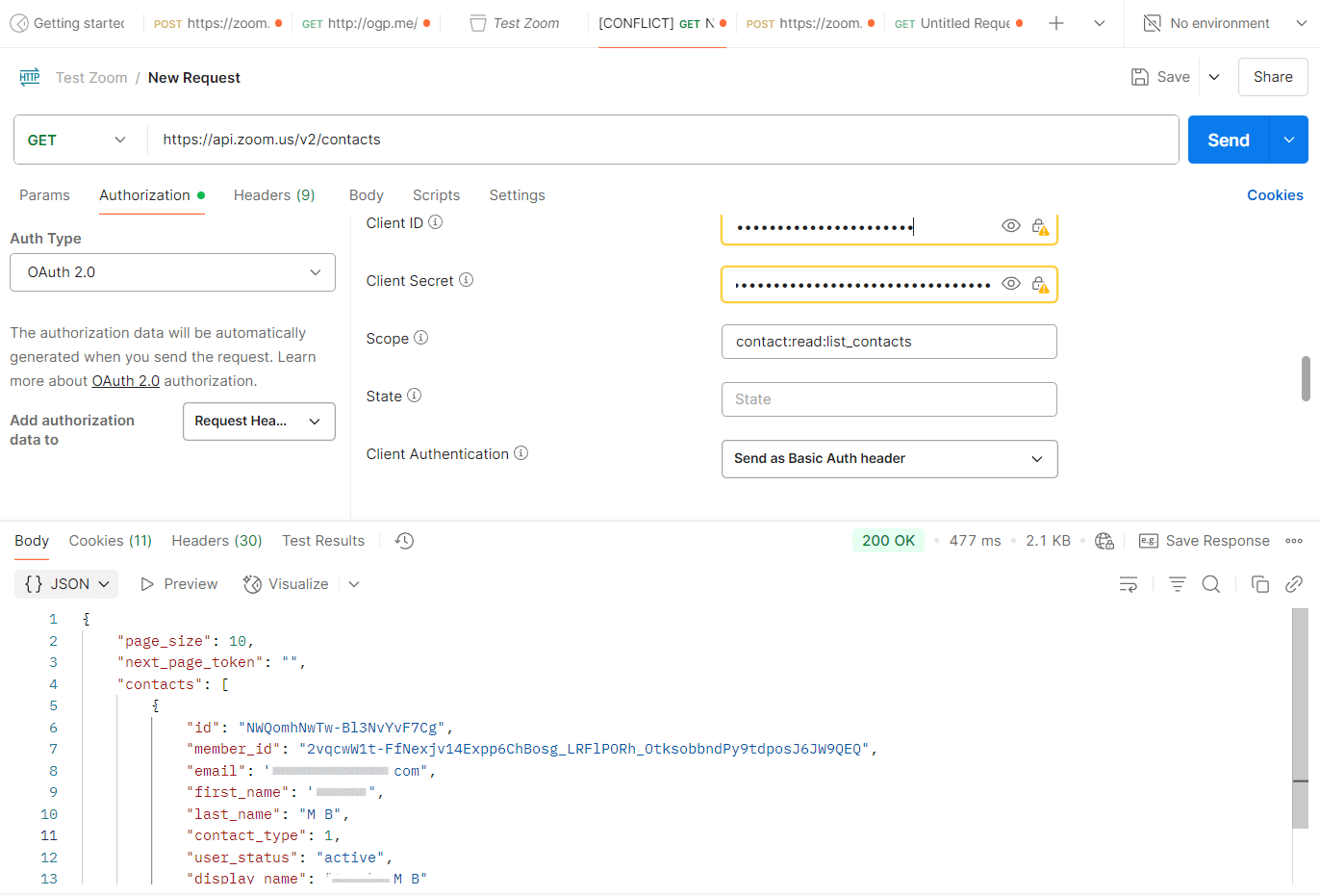 Authenticate and Access Zoom API with OAuth and Postman