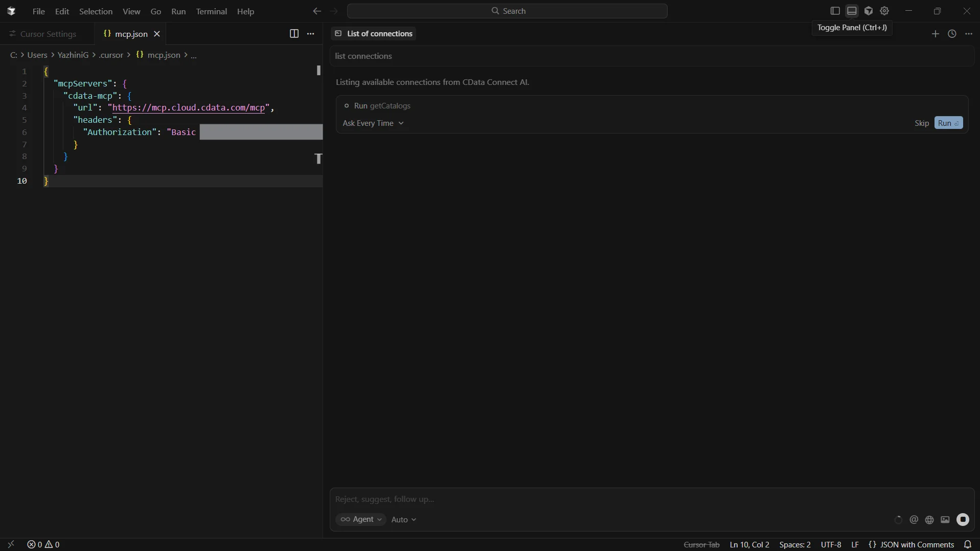 Integrate Cursor with Live Reckon Data via CData Connect AI