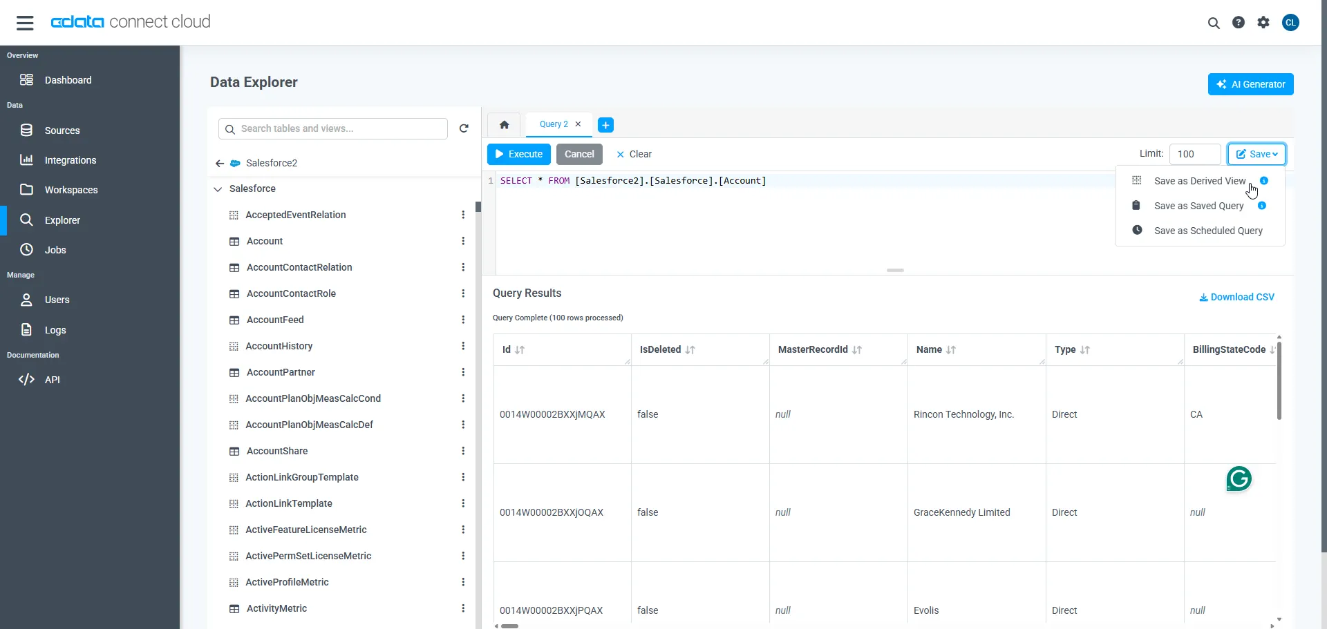 Connect AI Guide: Derived Views, Saved Queries, and Custom Reports
