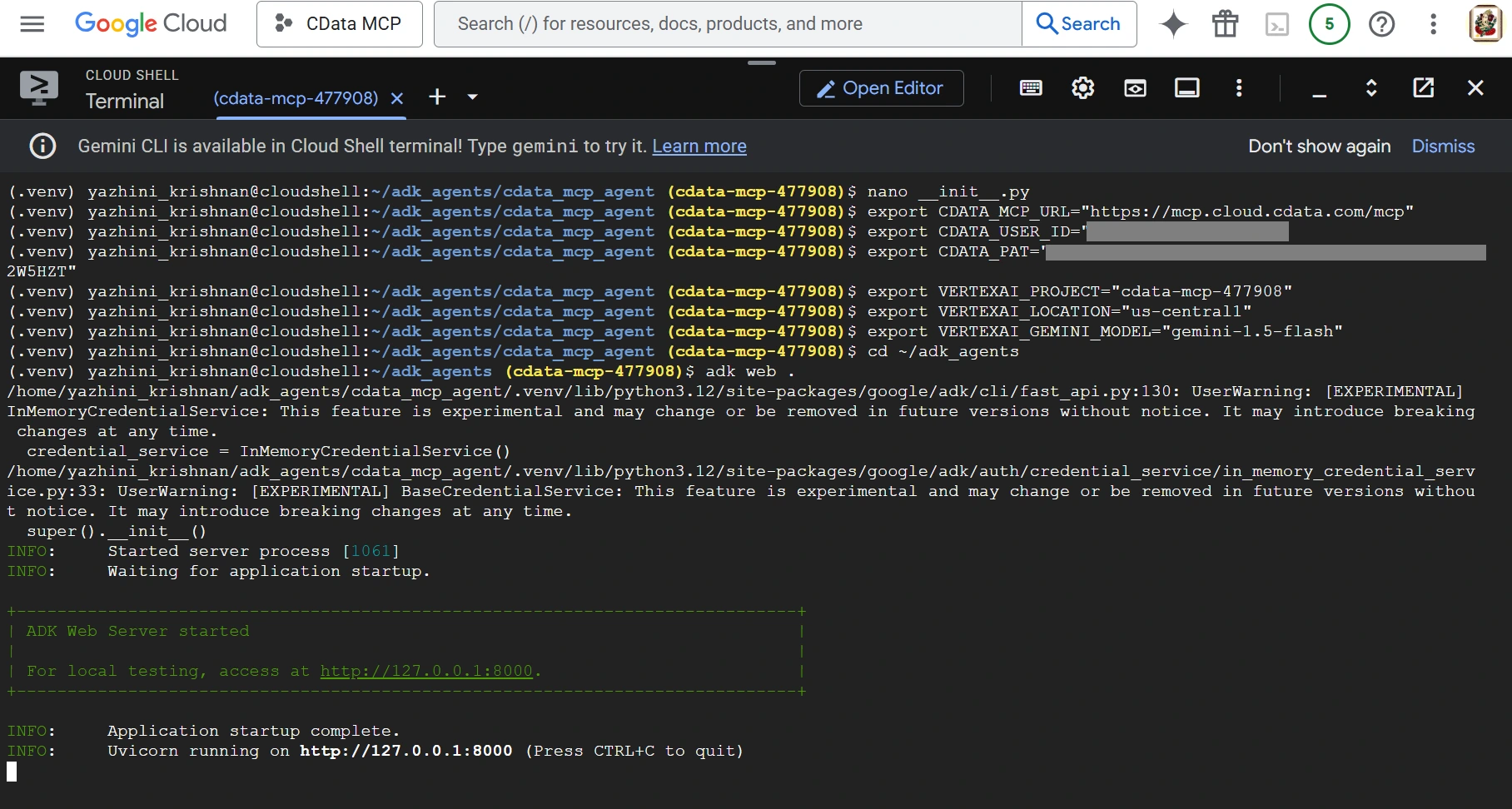 Integrate Google's Vertex AI Agent with Live Azure Data Lake Storage Data via CData Connect AI