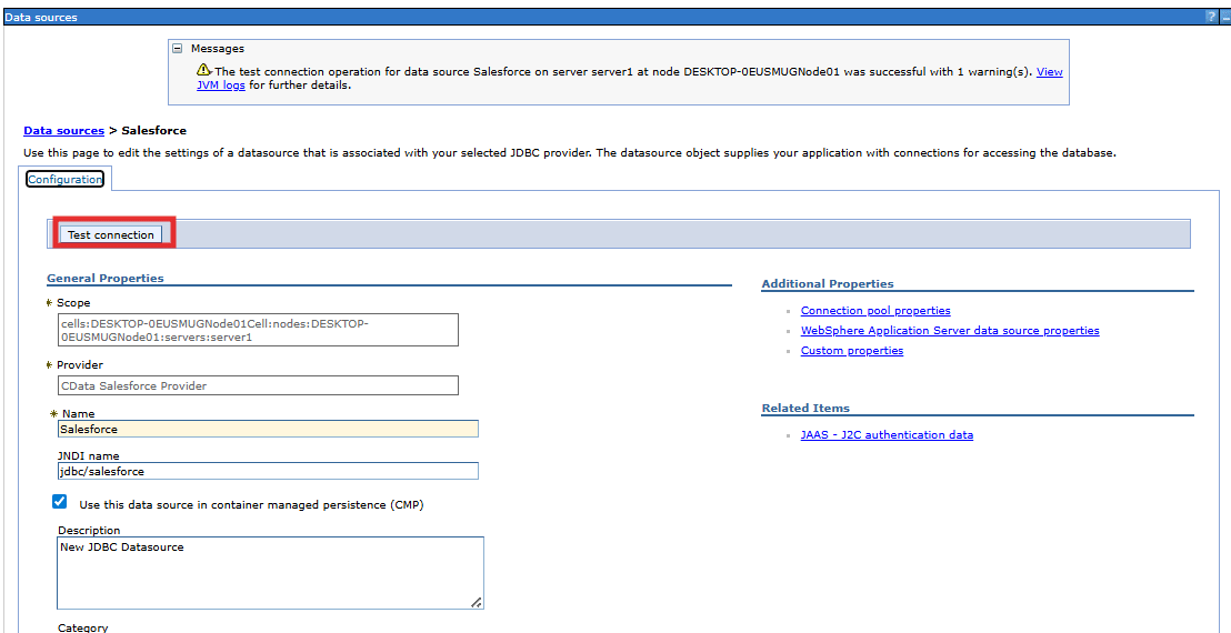 Connect Cosmos Db To Ibm Websphere Using The Cdata Jdbc Driver