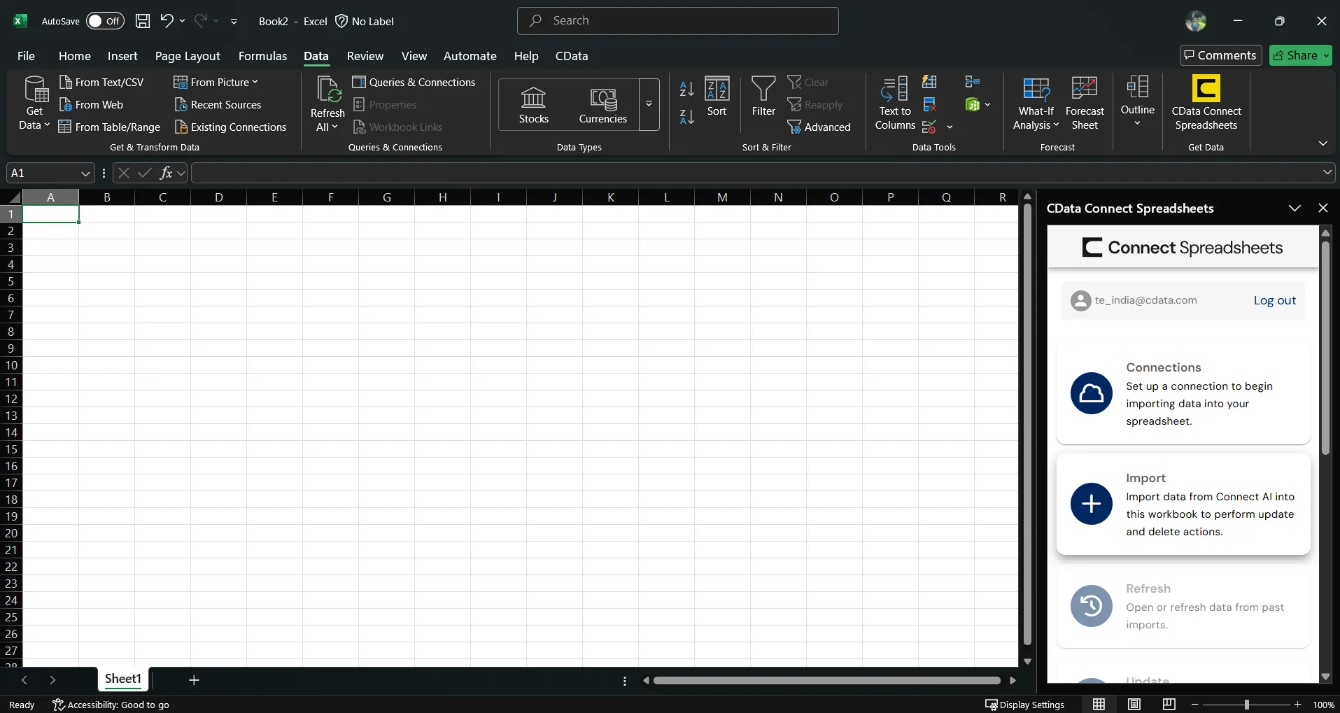 Access Live Workday Data in Excel (Desktop) through Connect Spreadsheets