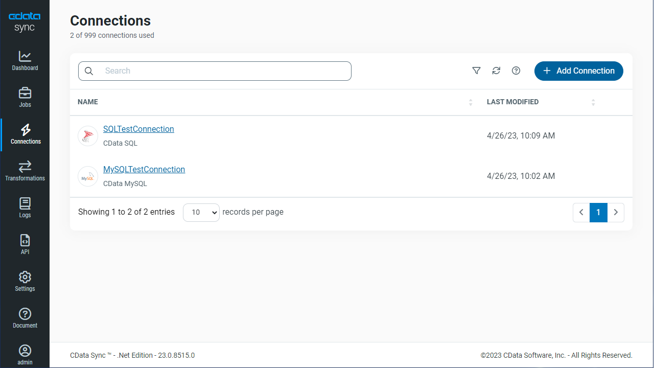 CData Sync - History Mode