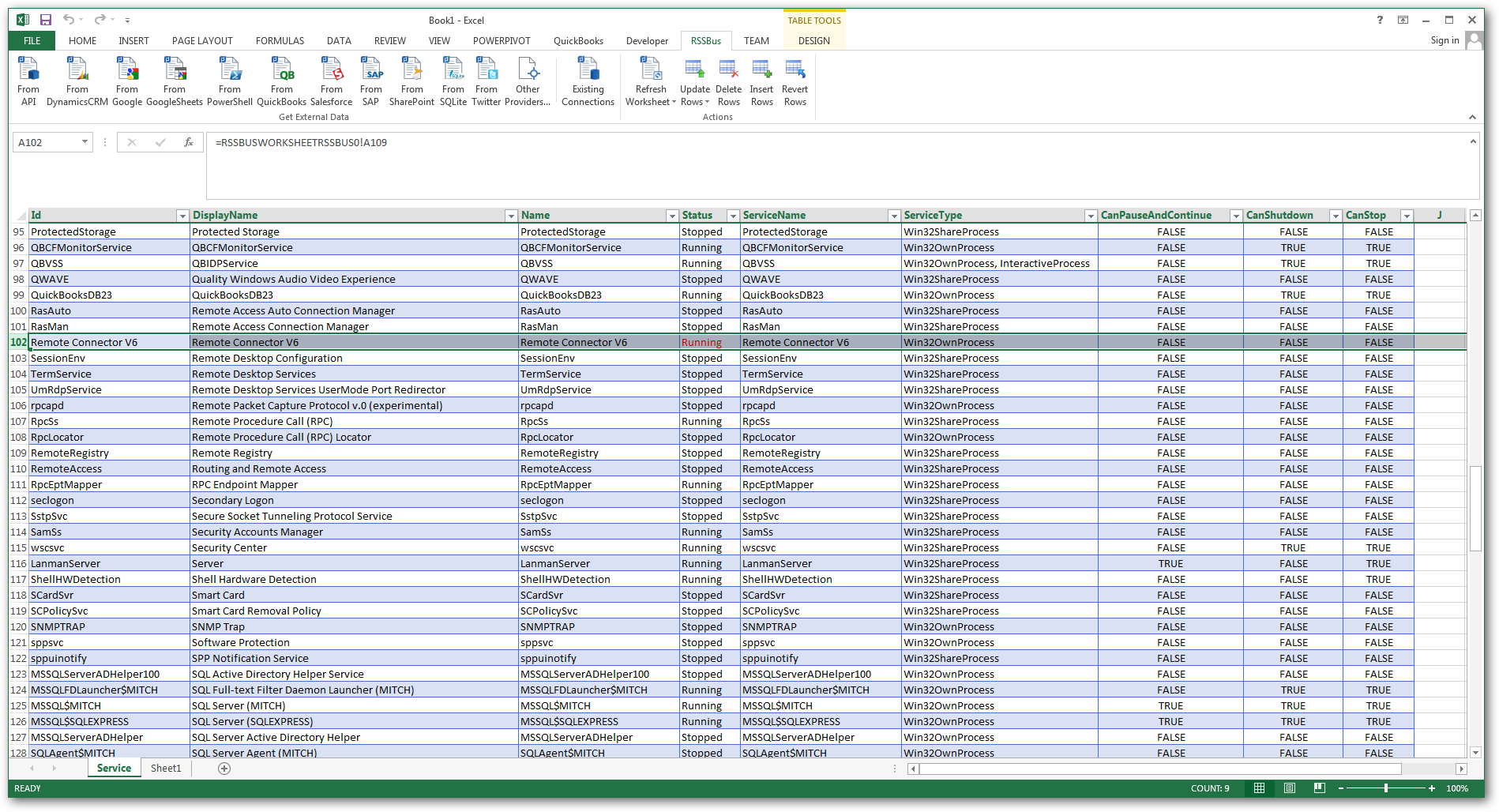 Start And Stop Windows Services Using The Cdata Excel Add In For Powershell