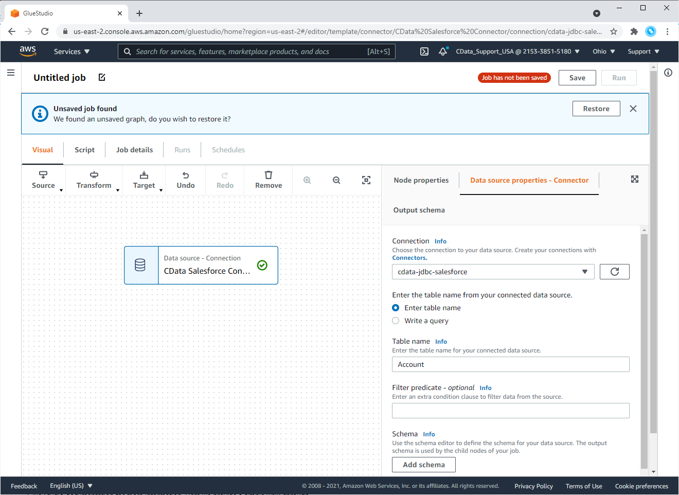 CData AWS Glue Connector Trial